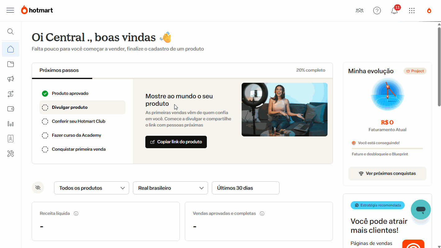 Como adicionar estruturas e elementos em uma página no Hotmart Pages? – Extensões Hotmart